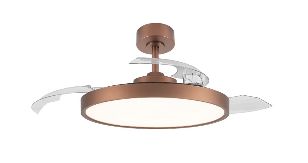3Blade 42in DC Motor Retractable Blades 40W LED Ceiling Fan Optional ...