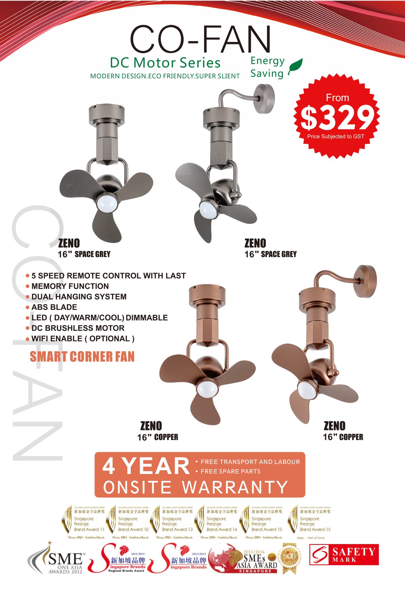 3Blades 26in DC Motor LED Ceiling Fan Bee Fanco – JW Lights m Bathroom